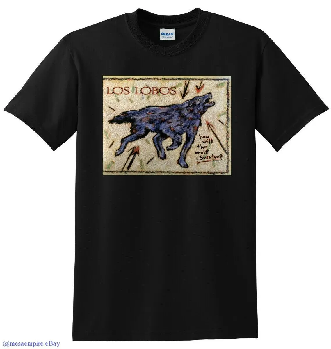 LOS LOBOS T SHIRT how will the wolf survive vinyl cover SMALL MEDIUM ...