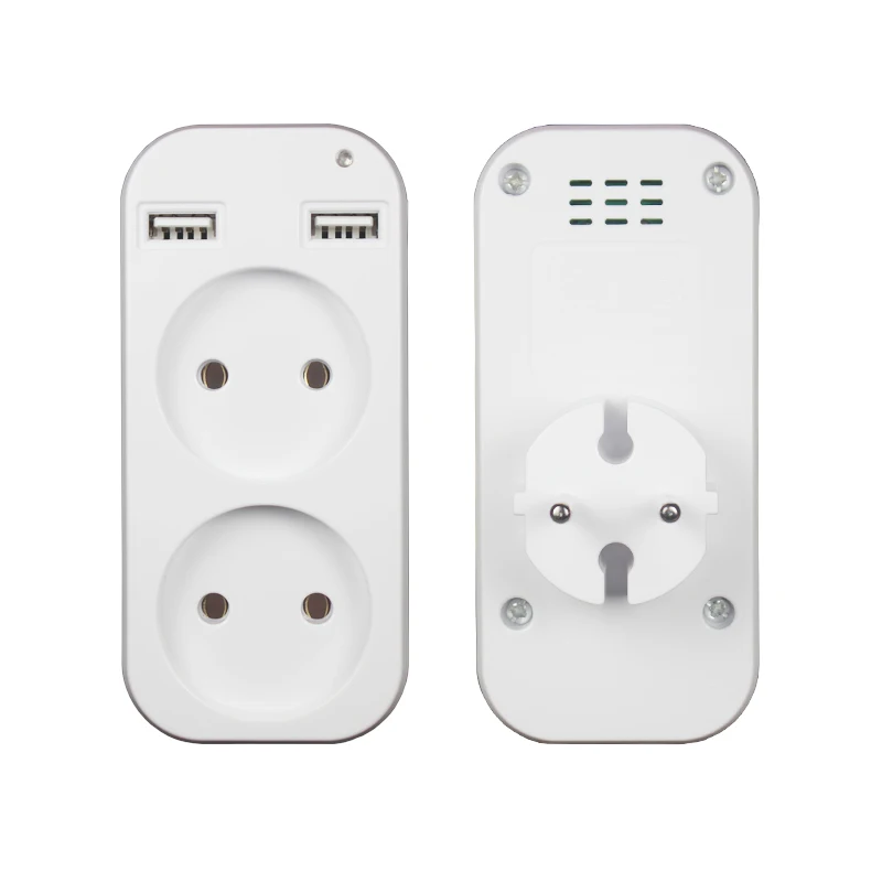 USB-Wall-EU-plug-adapter-with-2-socket-2-USB-Port-new-design-European ...