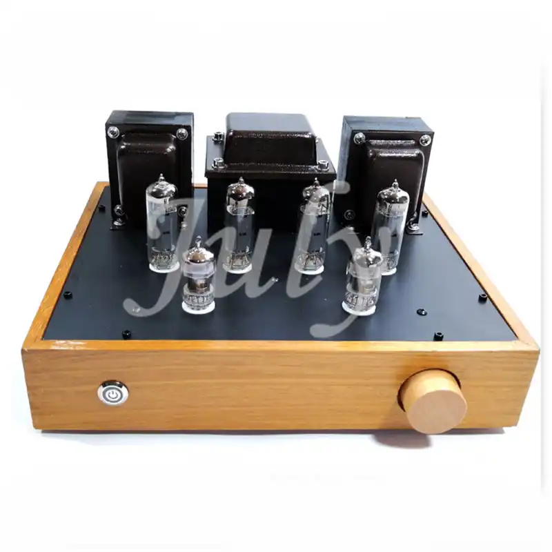 6P14/EL84 10W*2 push pull circuit amplifier tube amp 12AX7 push wooden box amplifier, sound ...