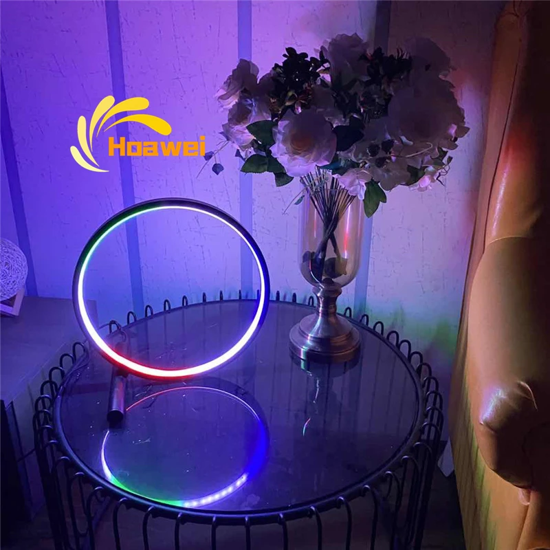 Nordic-LED-Circle-RGB-Table-Lamp-Indoor-Lighting-Living-room-Bedroom ...