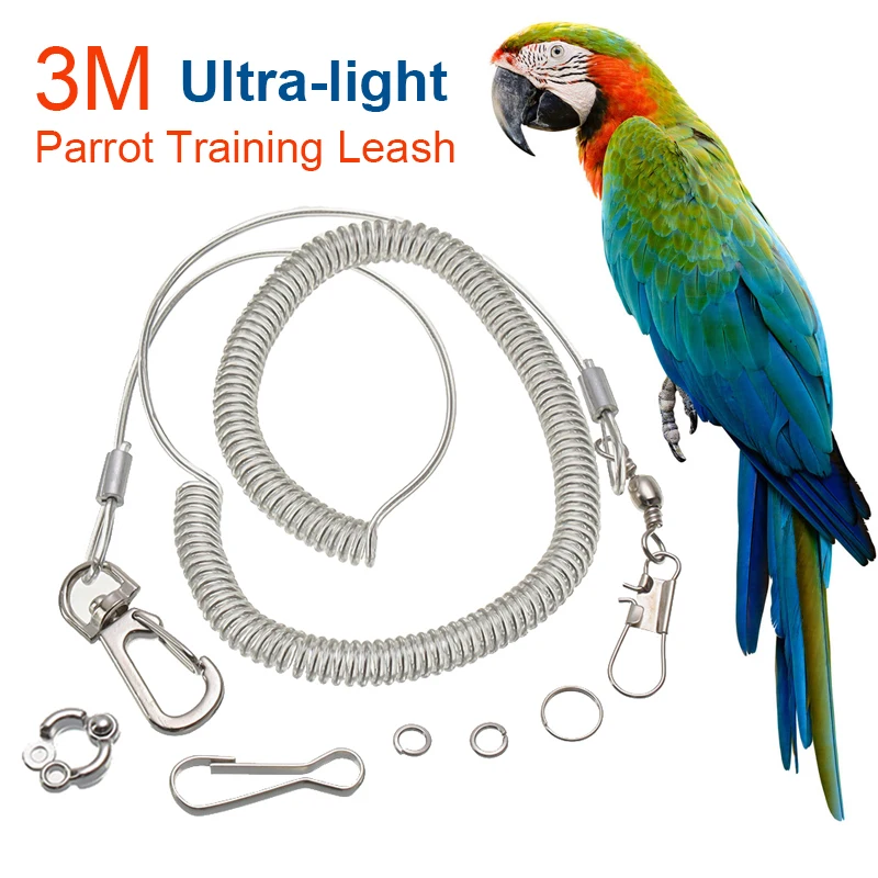 3M-Parrot-Bird-Flying-Training-Leash-Ultra-light-Flexible-Rope-Anti ...