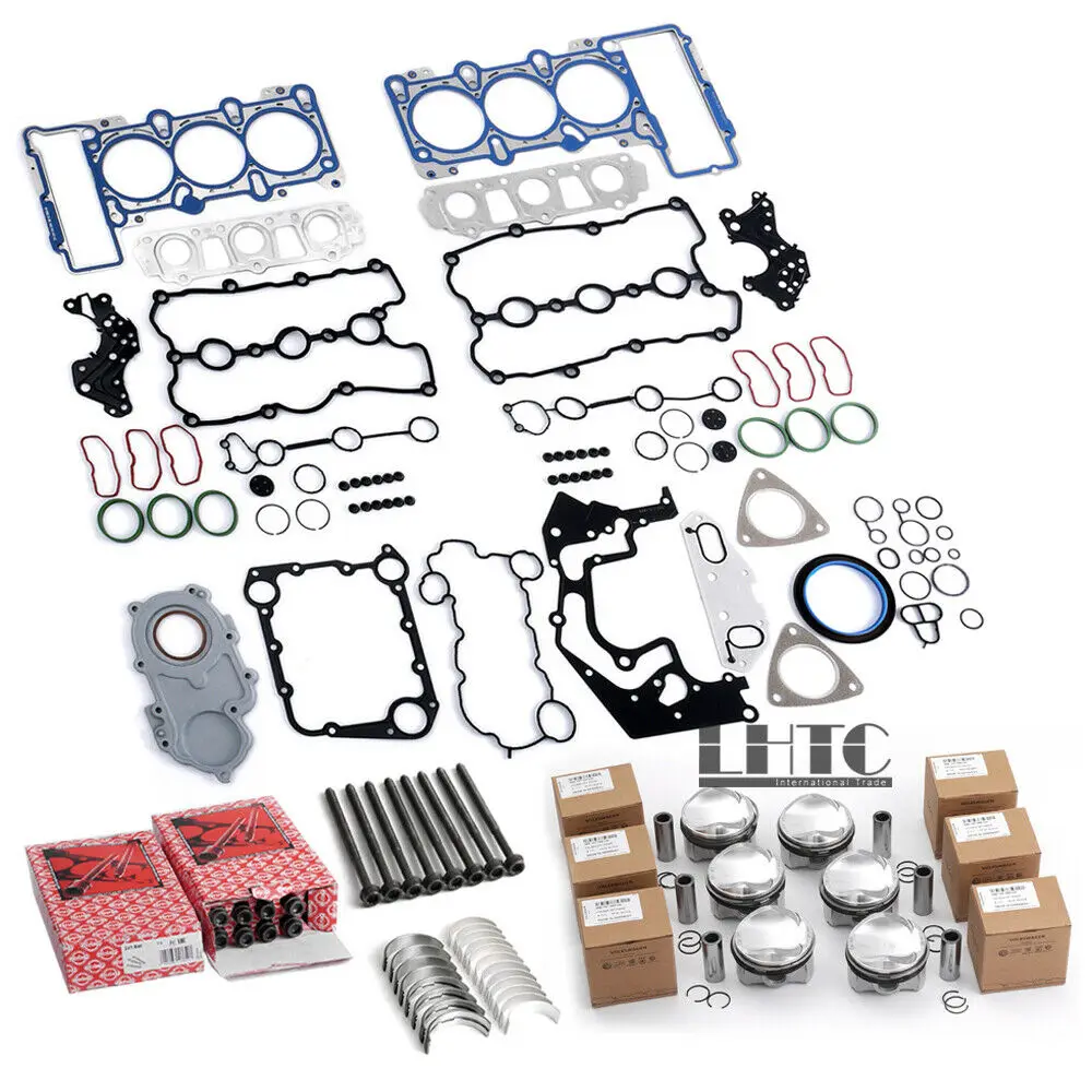 Engine Pistons Gaskets Overhaul Rebuild Kit For Audi A6 A7 A8 S4 S5 Q7 ...