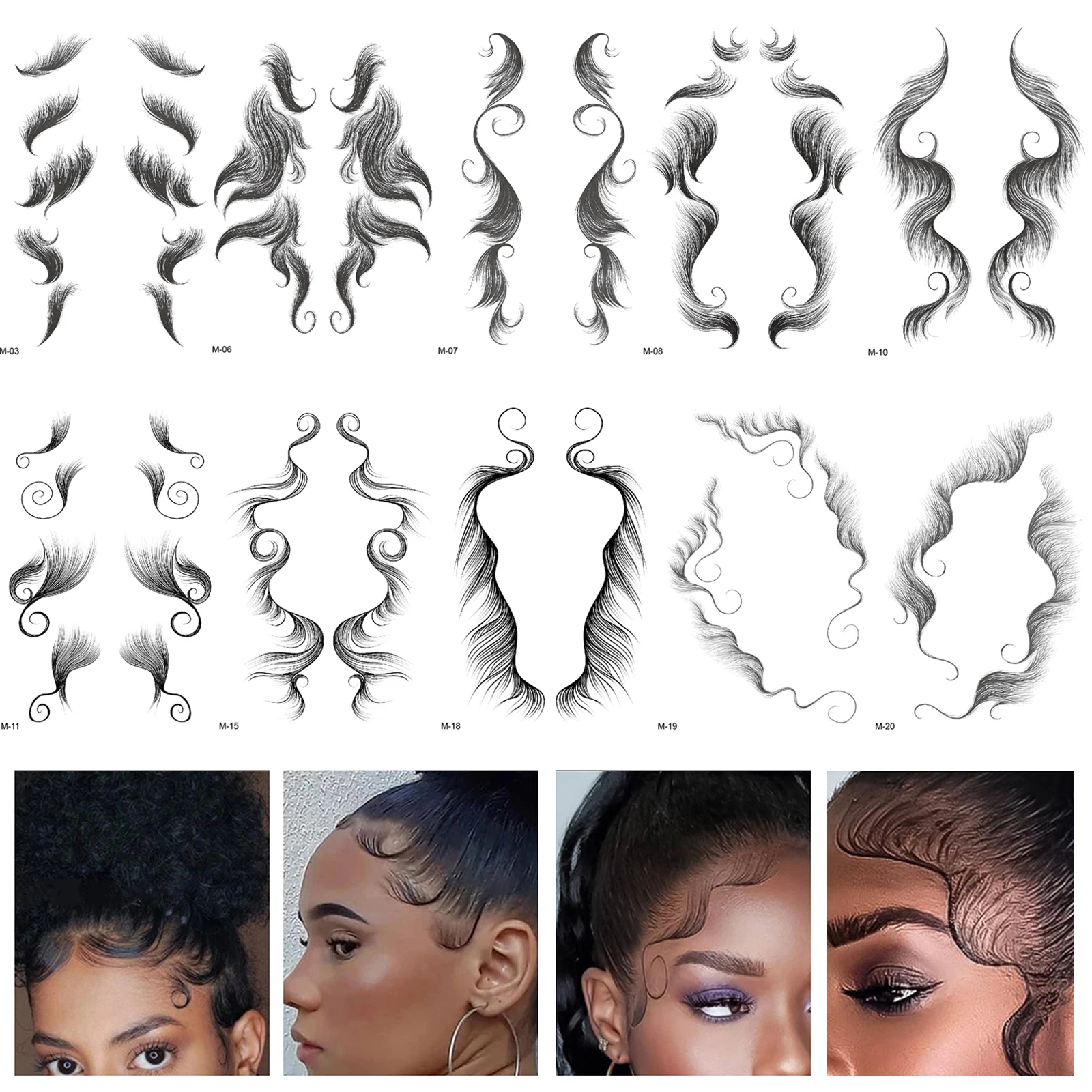 10Pcs-Small-Baby-Hair-Fake-Hairline-Temporary-Tattoo-Sticker-Waterproof ...