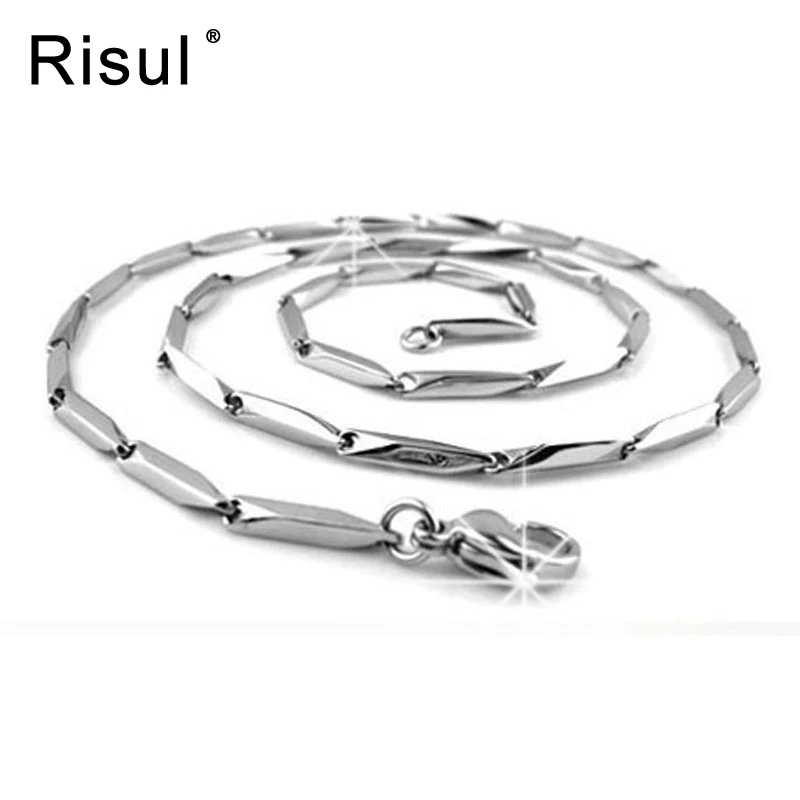 Mens Jewelry Silver Color Stick Chains 50cm 316l Stainless Steel ...
