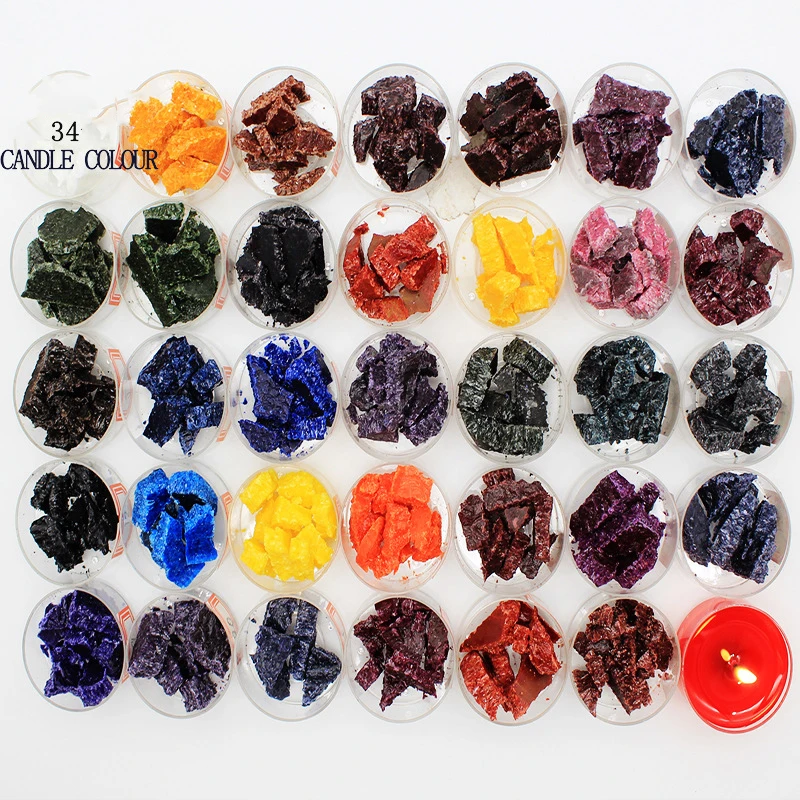 34 Colors 10g/Pack Handmade Candle Solid Dye Wax Paraffin Dye Home ...