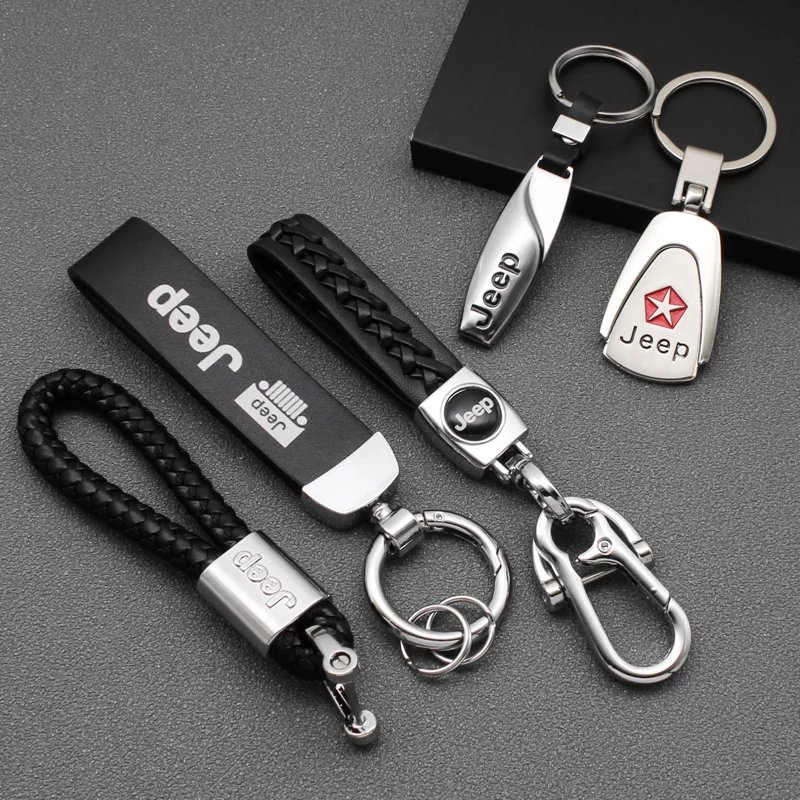 3D Metal/Leather Car Styling Keychain For JEEP