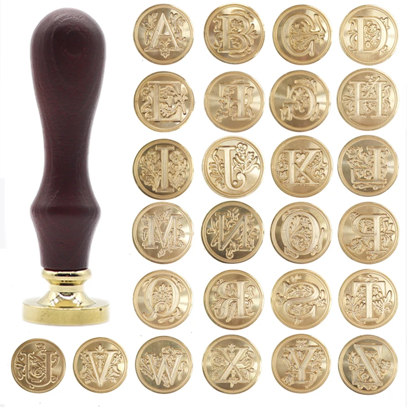 Retro Wax Seal Stamp 26 Letters A-z Seal Korea Sealing Wax Stamp For Wedding Invitation Gift ...
