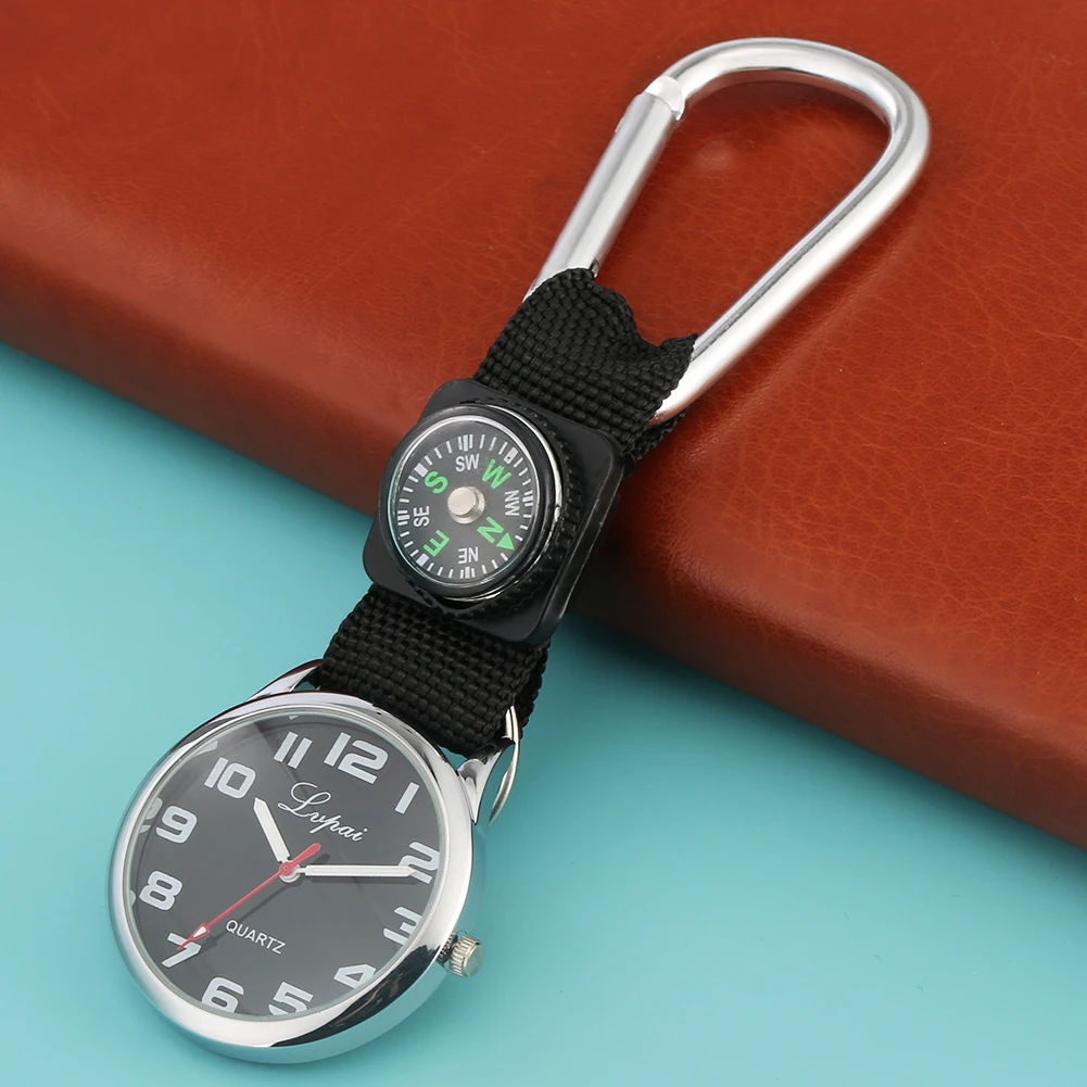 Montres,Montre de poche à Quartz avec boussole,mousqueton de Sport pour ...