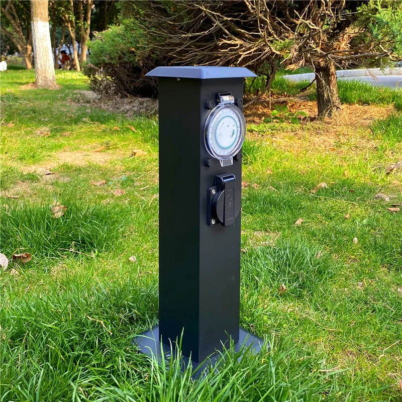 Outdoor-Socket-2-Way-EU-Socket-Timer-Auto-Switch-IP44-Energy-Column ...