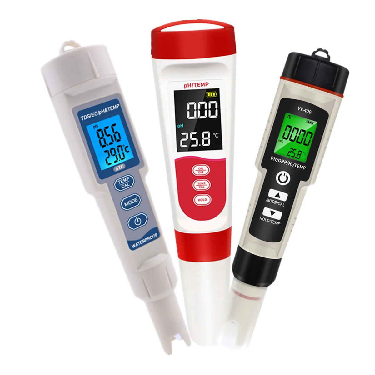 Digital PH/ORP/H2/TDS Meter Purity Dissolved Hydrogen EC Analyzer Temp ...