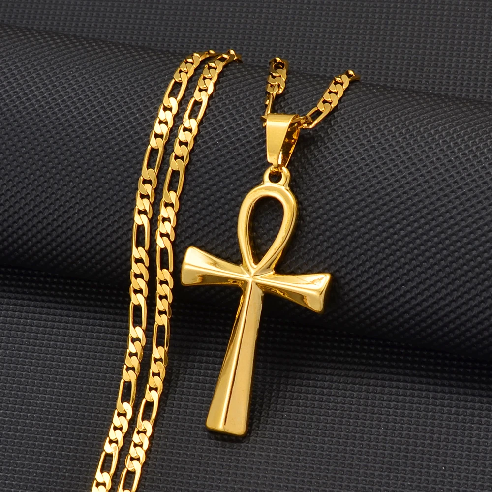 Anniyo Large Size Ancient Egypt Symbol Ankh Pendant Necklaces Charm ...