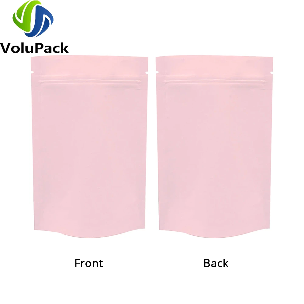 New Design Matte Pink Ziplock Packaging Bags Stand Up Aluminum Foil ...