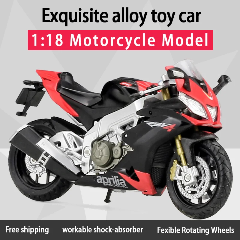 Welly 1:18 RSV 4 FACTORY Alloy Diecast Sport Motorcycle Model Workable ...