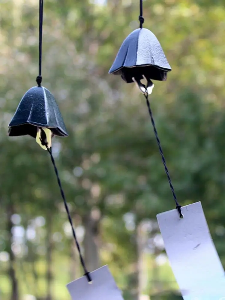 CARILLON A VENT,Black-China--Carillon éolien en fonte, pétale en métal ...