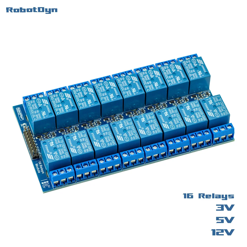 Relay Module 16 Relay for 10A, VCC 3.0V, 5.0V ,12V (3.0V for RaspbPi/ESP8266/ESP32/STM32) for ...