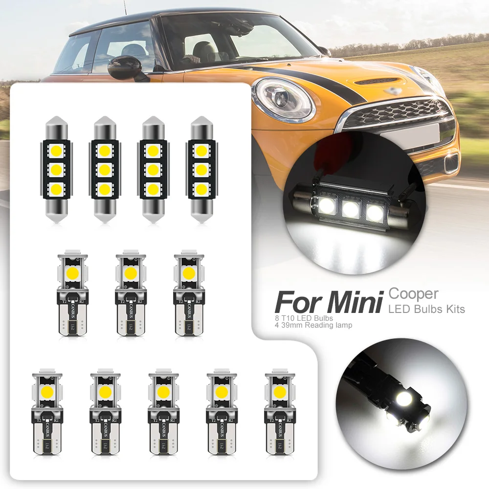13pcs LED Interior Light Kit for Mini Cooper S Base Countryman R60 2011 ...