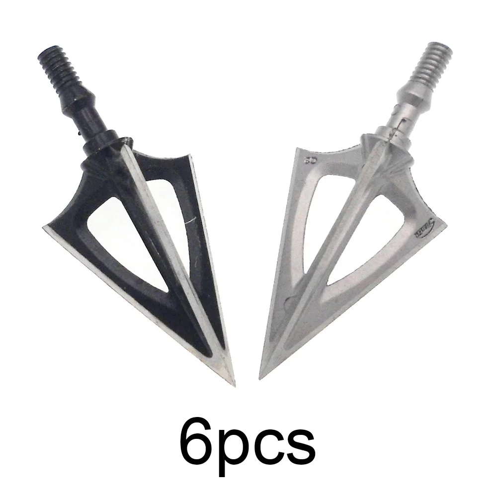 6pcs 100 Grain Archery Arrowheads Fixed Blade Broadheads Stainless ...