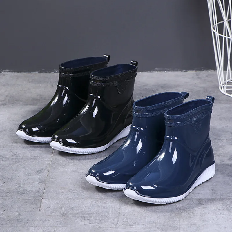 Ankle Rain Shoes Men Waterproof Water Shoes Ankle PVC Rainboots New ...