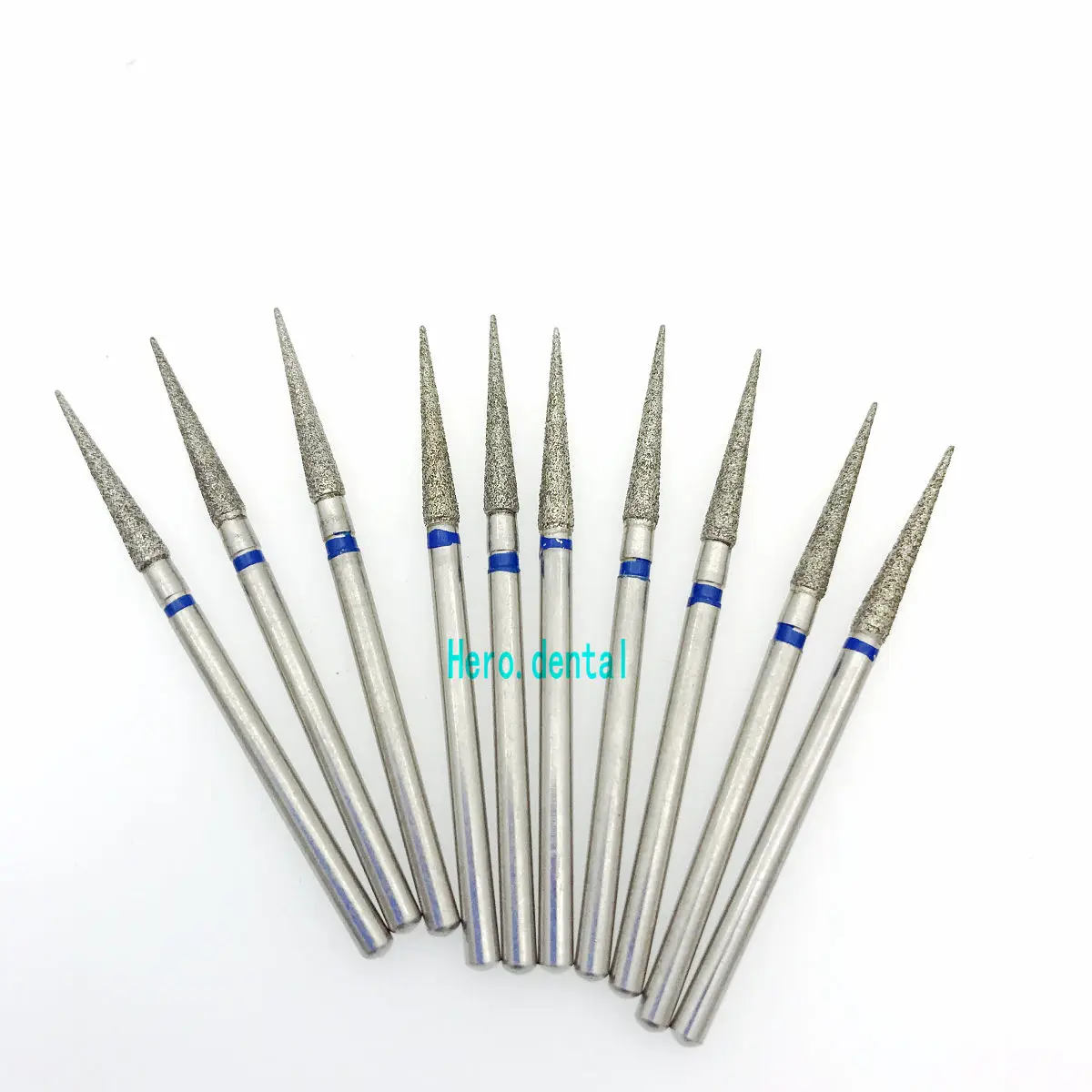 10 Pcs 2.35mm Shank Diamond Grinding Bur Drill Bits Sets For Dental ...