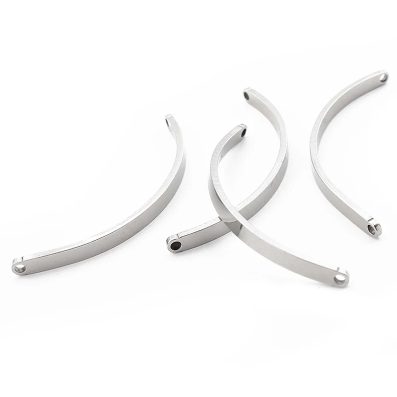 10pcs Stainless Steel Bracelet Tube Connectors Curve Cuff Bracelets ...