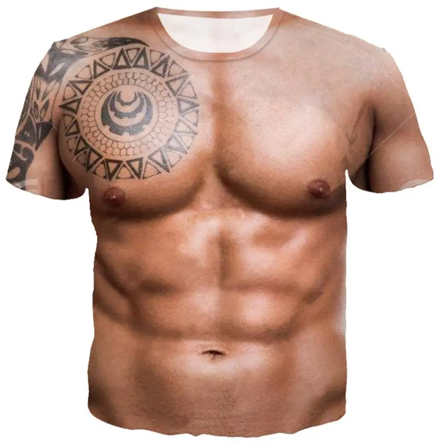 Muscle 3D Print Tee Shirt - Queerks™