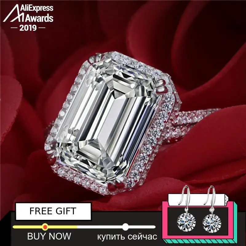 Oh My God So beautiful не поддельные круглые огранки S925 Серебряное кольцо SONA бриллиантовый ...