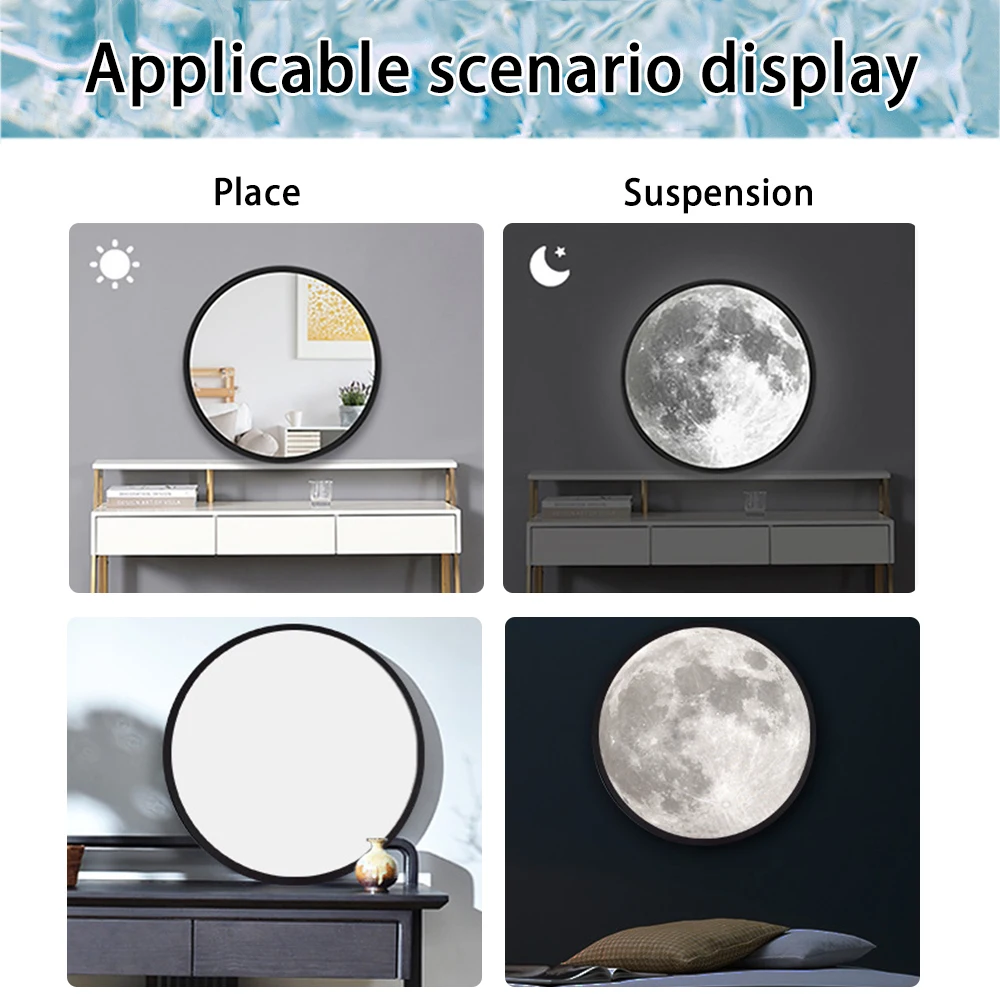 آینه و ماه سه بعدی LED Mirror Moon - ترکیه متال شاپ