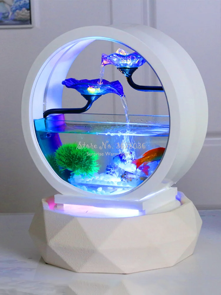 Aquarium De Poisson Rouge Rond De Luxe, Petit Aquarium Écologique En ...