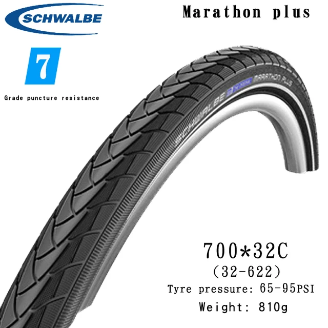 Schwalbe 마라톤 플러스 스틸 와이어 찔림 방지 타이어, 산악 여행 타이어, 700C, 700 x 25C, 28C, 32C, 35C, 43C