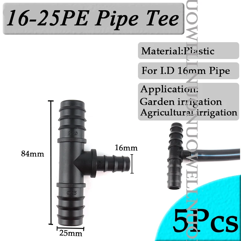 Tuyau d'arrosage,Connecteurs de tuyaux d'arrosage en PE,16 à 20,25mm,5 pièces,connecteur droit ...