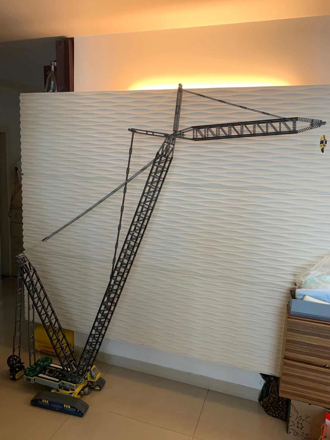 기술 빌딩 블록 크롤러 크레인 타워 크레인 Ltr11200, 원격 제어 전기 조립 장난감 부품 가방 소년 선물|블록 ...