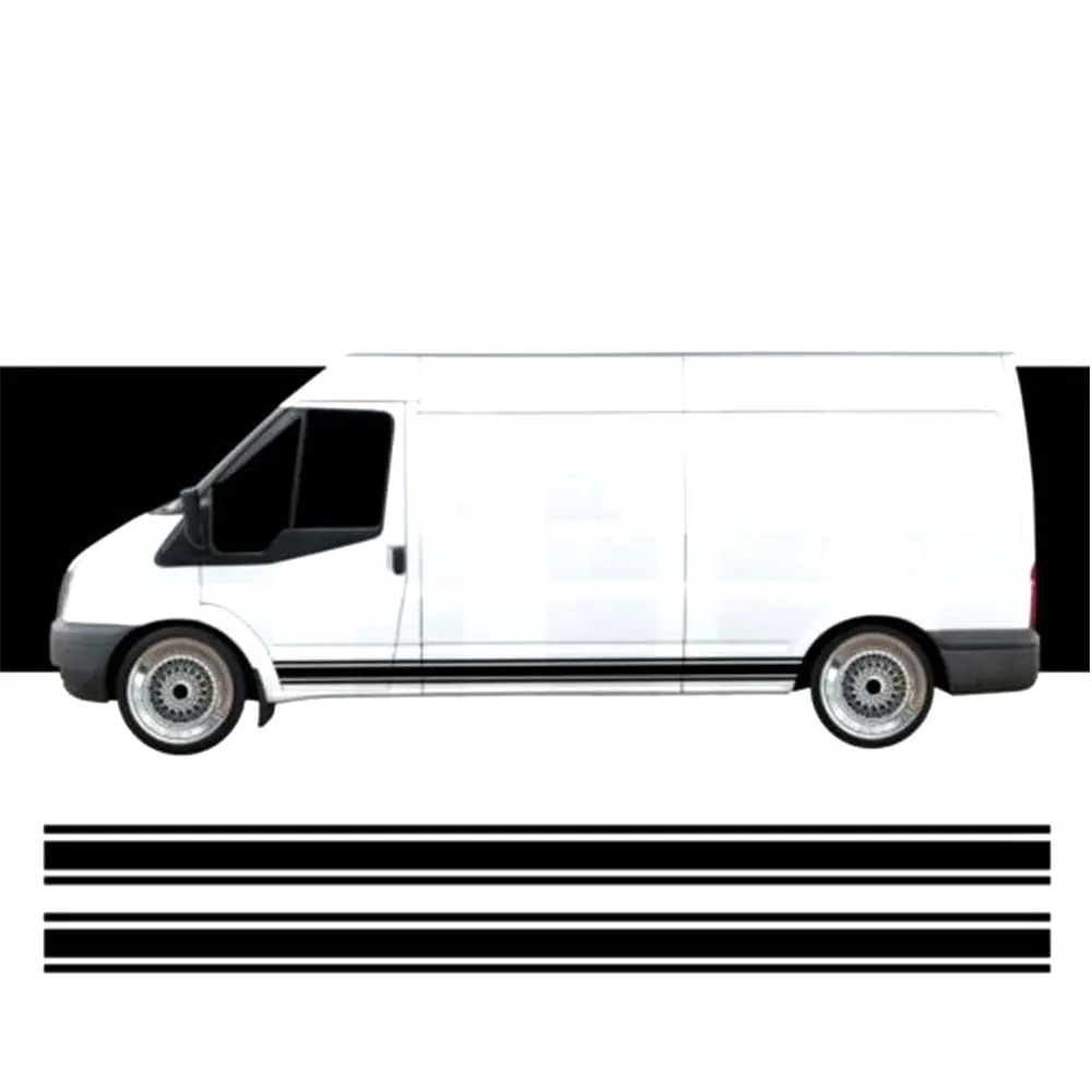 Side Stripe Stickers Vinyl Decals Graphics Van For Ford Transit Lwb Swb ...