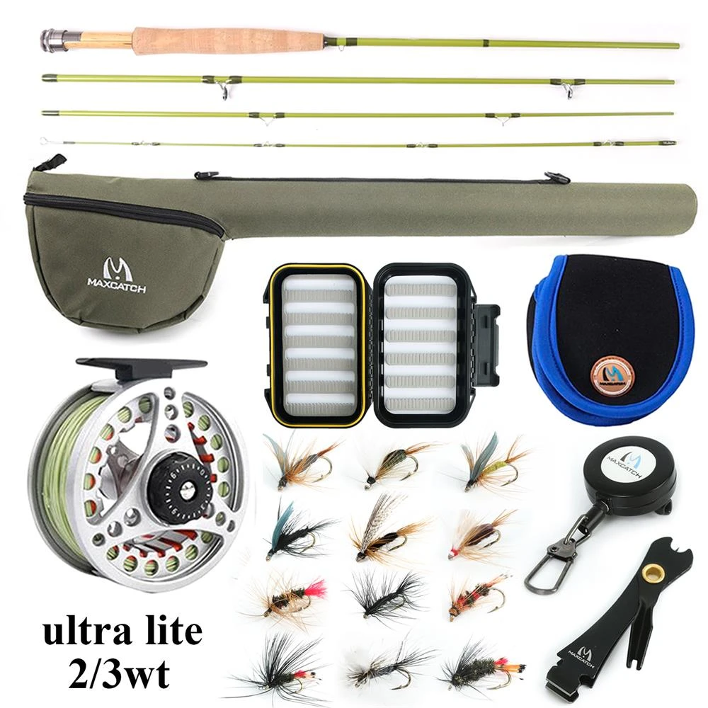 Maximumcatch Small Stream Creek Fly Fishing Rod & Aluminum Reel & Line ...