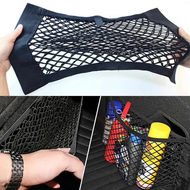 Car Rear Seat Storage Bag Trunk Mesh Universal Mesh Cargo Net Car ...