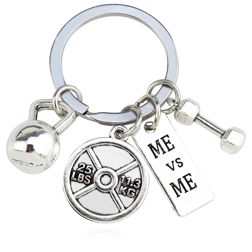 WEIGHT Barbell &Kettlebell Keychain Fitness Crossfit Bodybuilding Gym ...