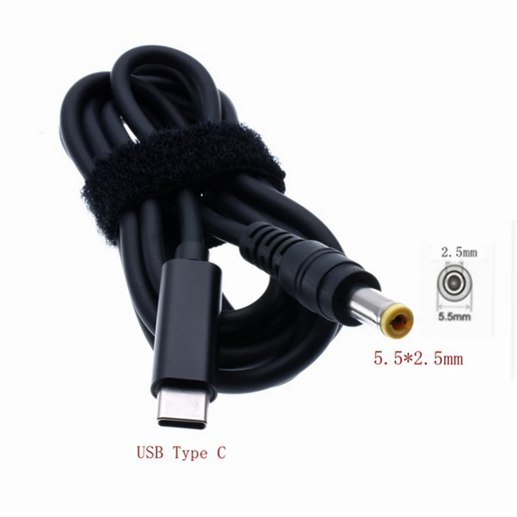 Usb C Type C Pd Laptop Charging Cable Cord To 5.5 X 2.5mm Male Plug ...