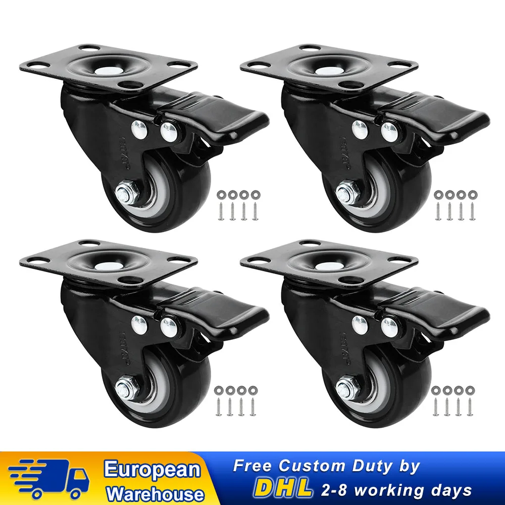 Caster Wheels Chair Rubber | Rubber Furniture Swivel Castor - 4pcs 50mm ...