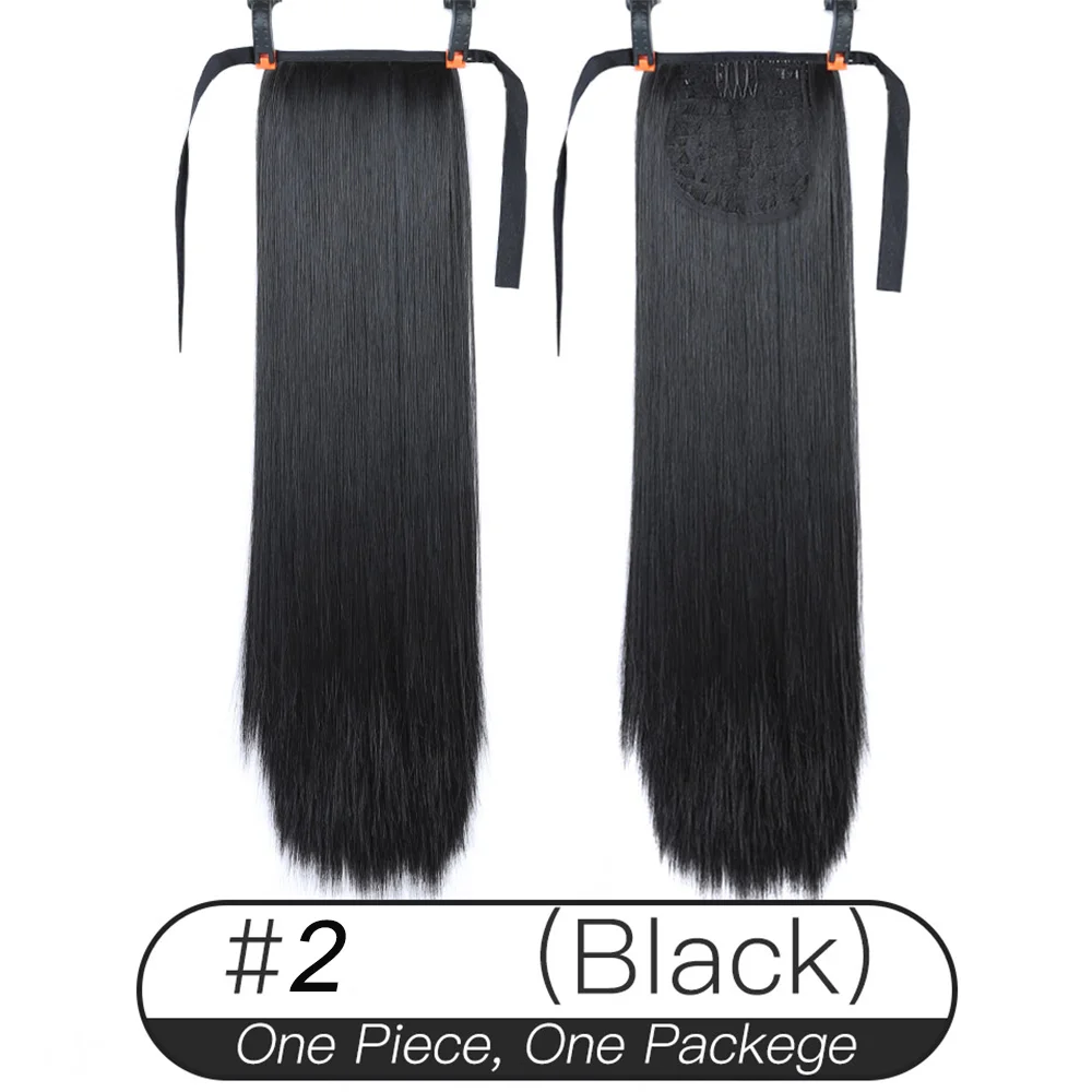 Synthetic straight hair ponytail extension