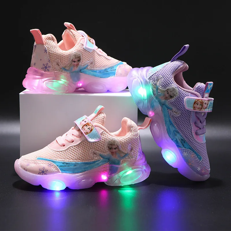 Disney Girls Light Up Sneakers, Frozen Male sneakers,1 2 3 4 5 6 Years ...