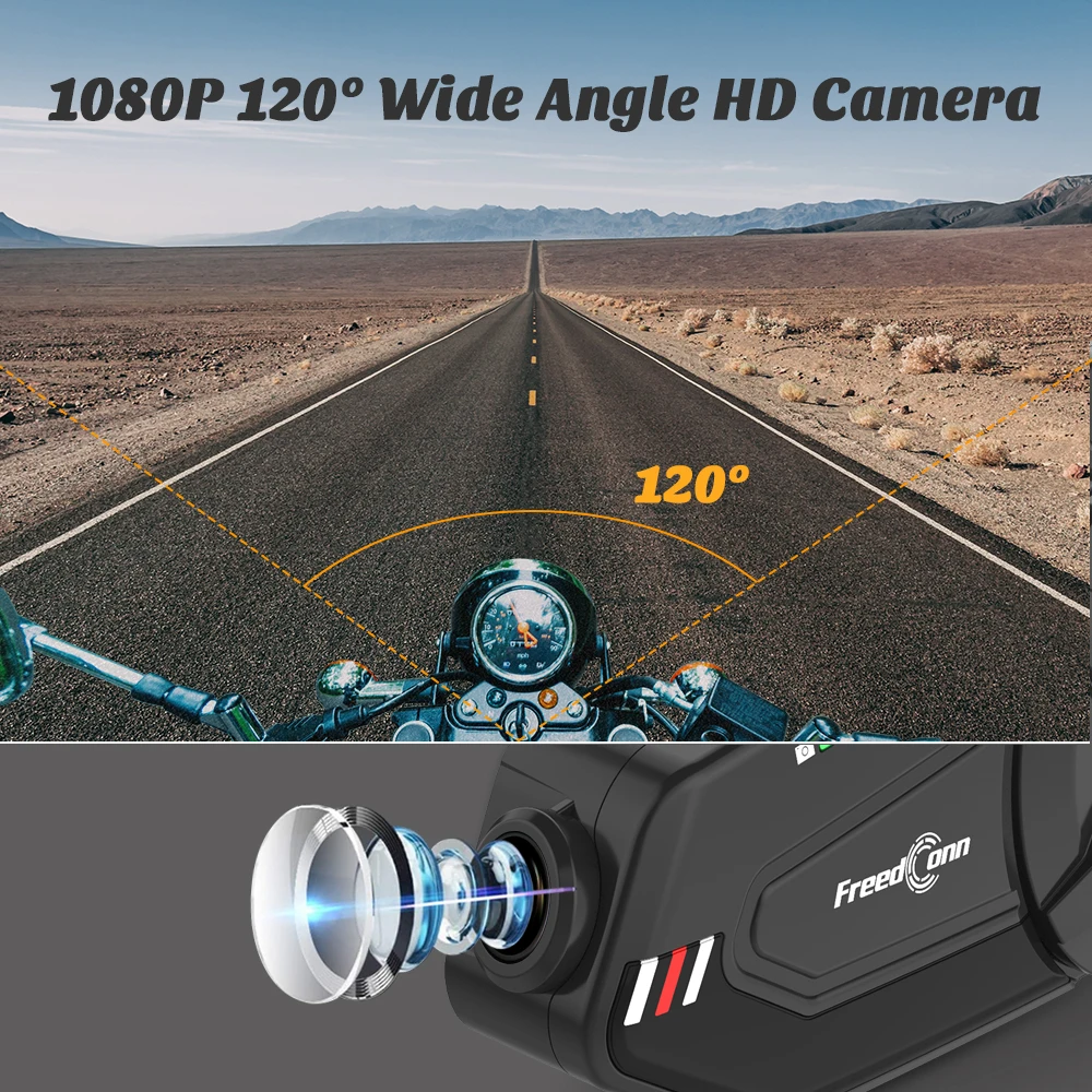 Купить Домофоны и замки Freedconn R1 Plus Motorcycle Intercom 1080P ...