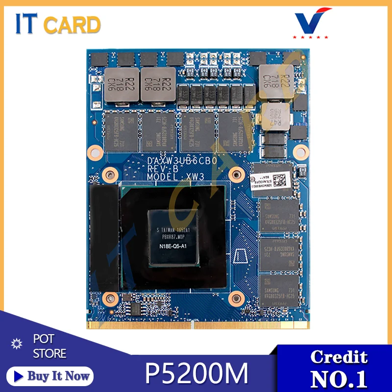 Quadro P5200m P5200 Gddr5 16gb Video Graphics Card N18e-q5-a1 With X ...