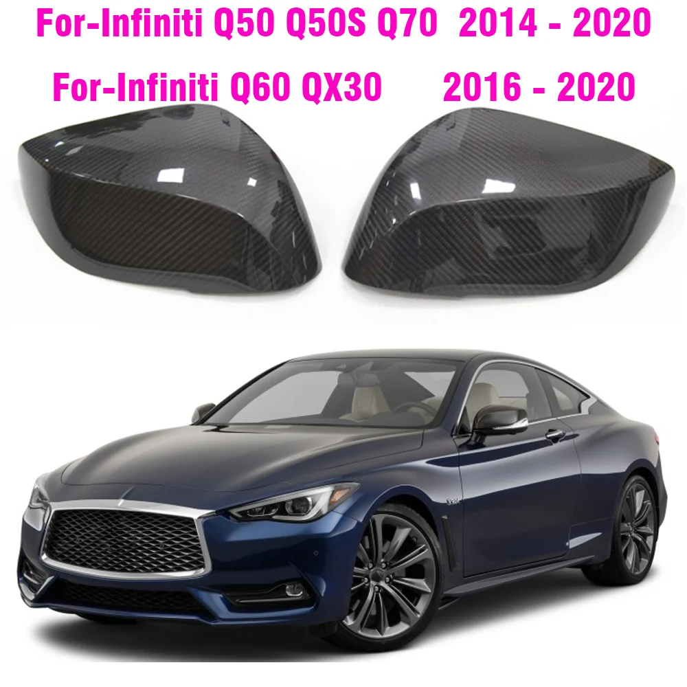 Carbon-Fiber-Side-Rear-View-Mirror-Cover-Trim-For-Infiniti-QX30-Q50S ...