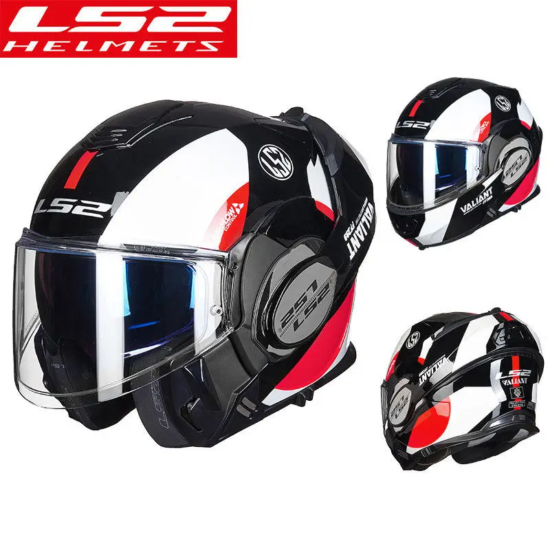 LS2 FF399 Flip Up Moto Bersepeda Helm Pria Modular Moto, 57% OFF
