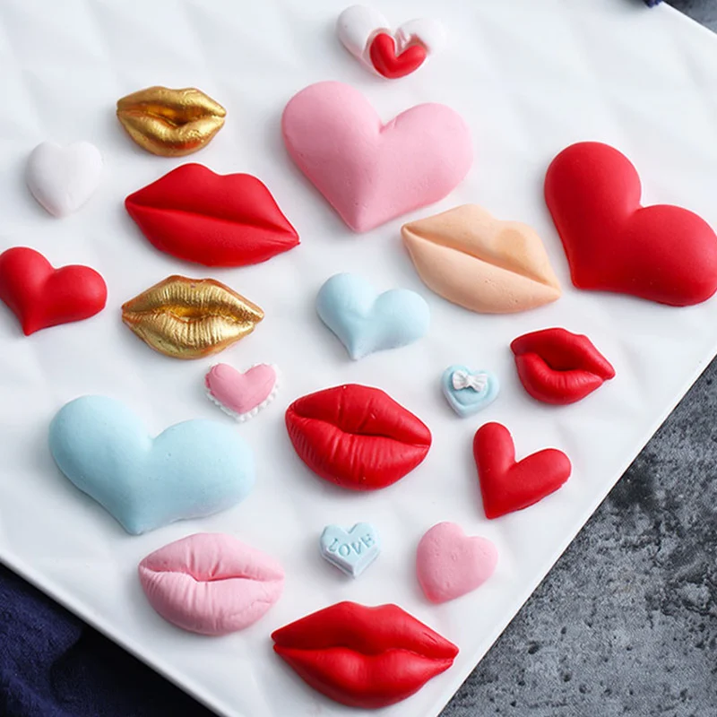 1PCS Red Lip Shape Silicone Mold DIY Epoxy Chocolate Mold Kitchen ...