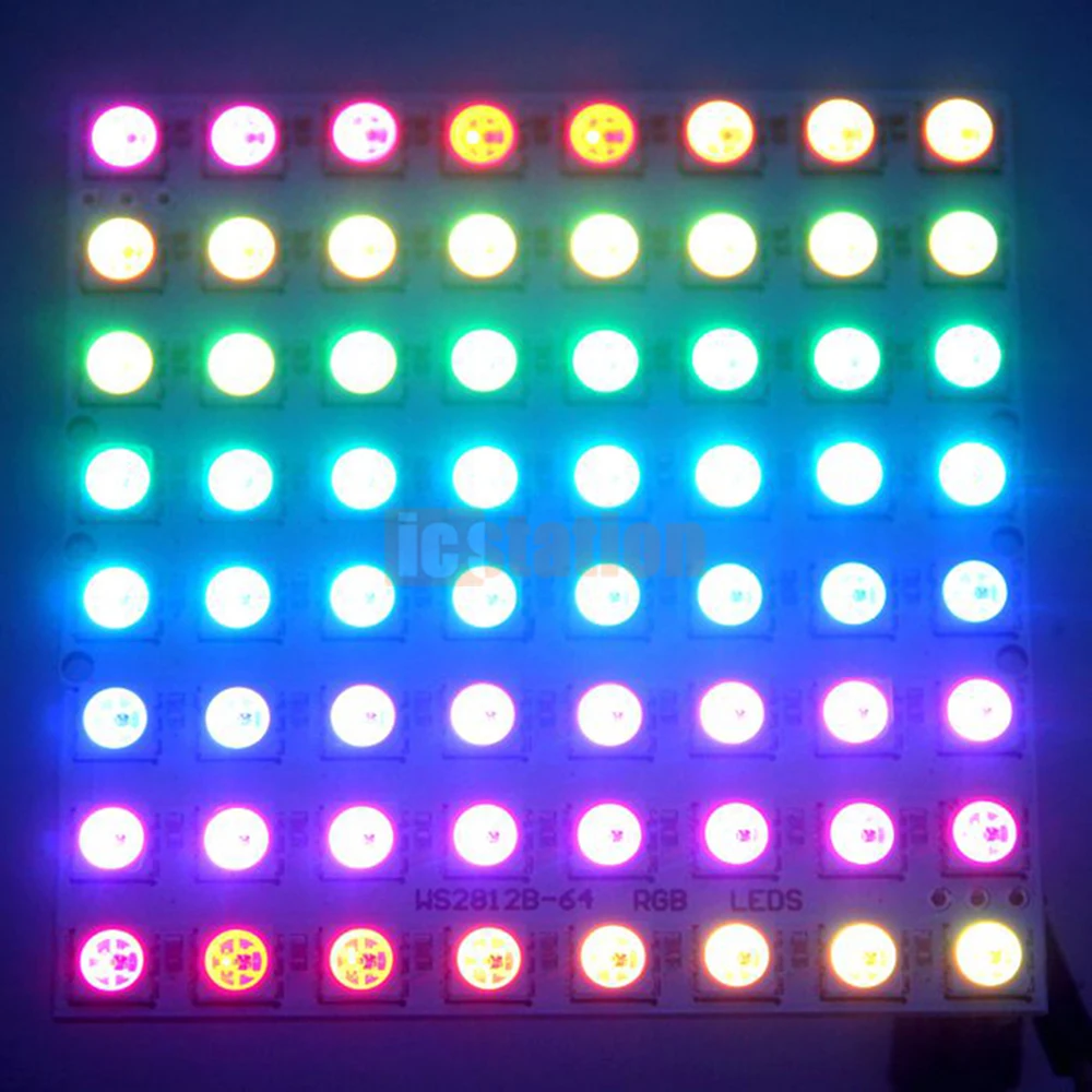 Ws2812b 8*8 8x8 64 bits rgb led light matrix 5050 ws2812b placa com ...