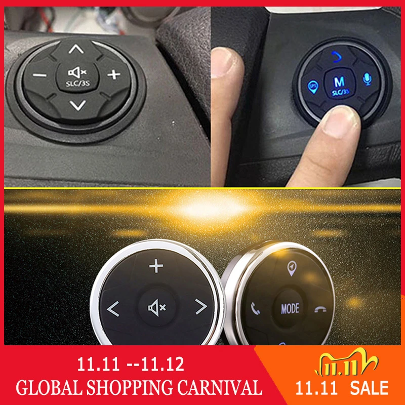 Universal Car Steering Wheel Remote Control Controller 10 Key Music ...