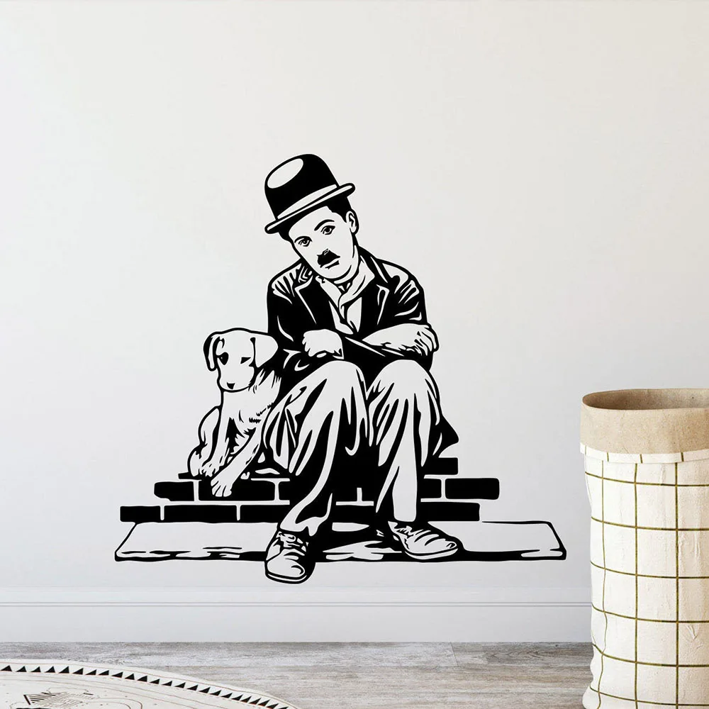 Charlie Chaplin Wall Decal Comedy Movie Celebrity Stencil Vinyl Sticker ...