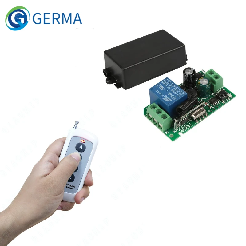 GERMA Universal 433 MHz AC 220V 1 Channel Remote Control with 4ch Switch RF Transmitter Garage ...