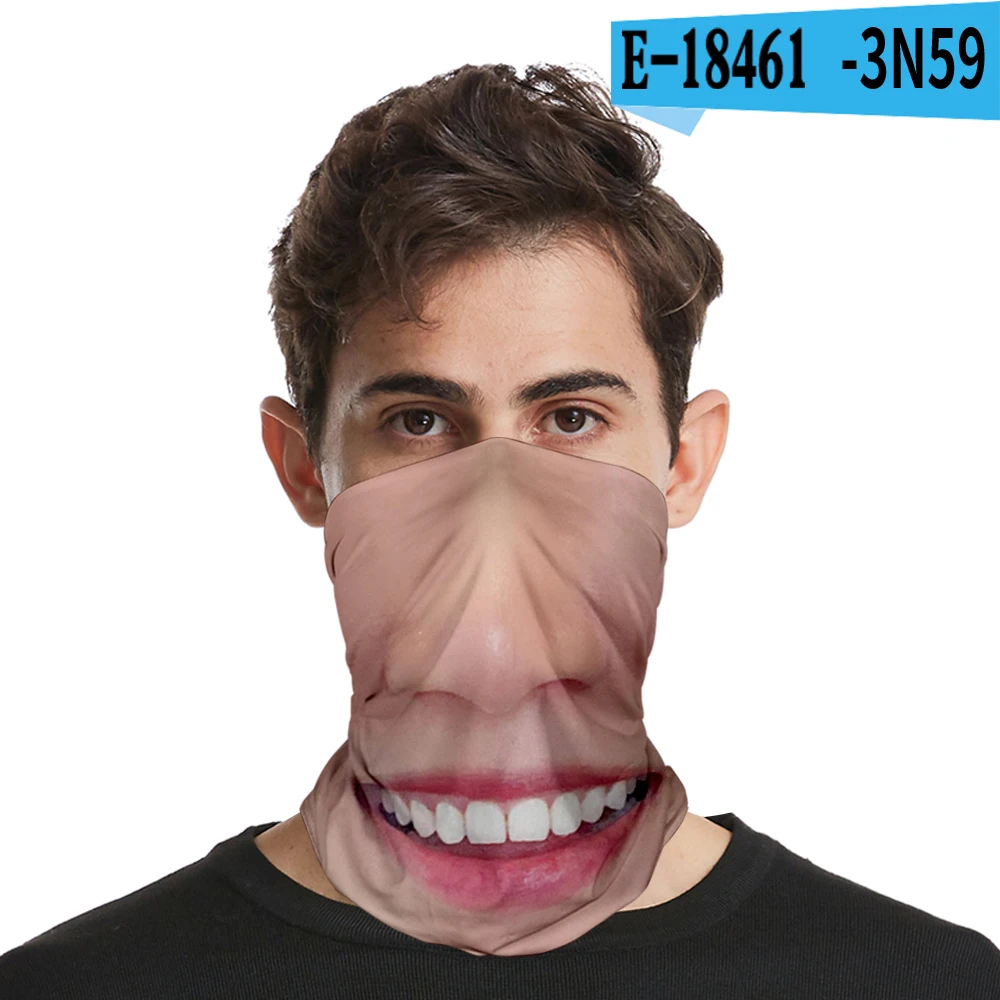 Funny 3D Printed Seamless Face Mask Bandana Turban - Queerks™
