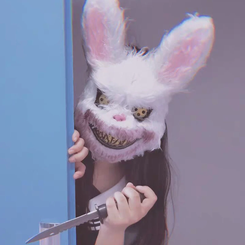 Halloween Horror Party Mask Bloody Killer Rabbit Mask Masquerade Scary ...